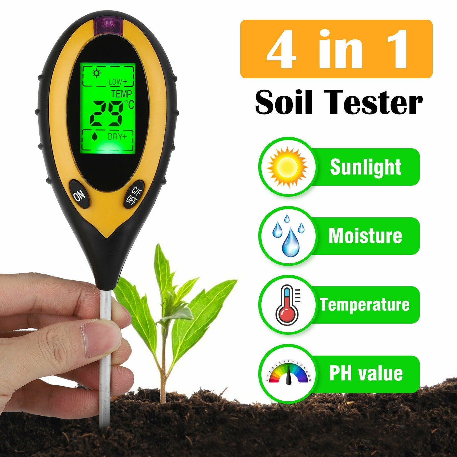 Skorter | Soil pH and Moisture Light Intensity Test Meter - – SKØRTER